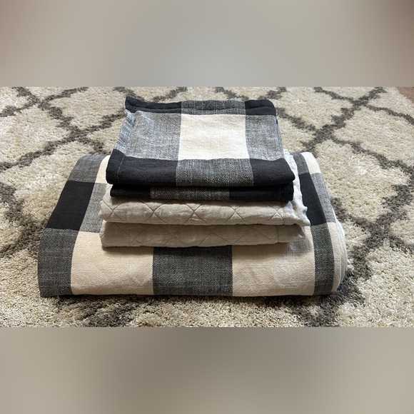 Pottery Barn | Bedding | Pottery Barn Bryce Charcoal And Tan King Duvet ...